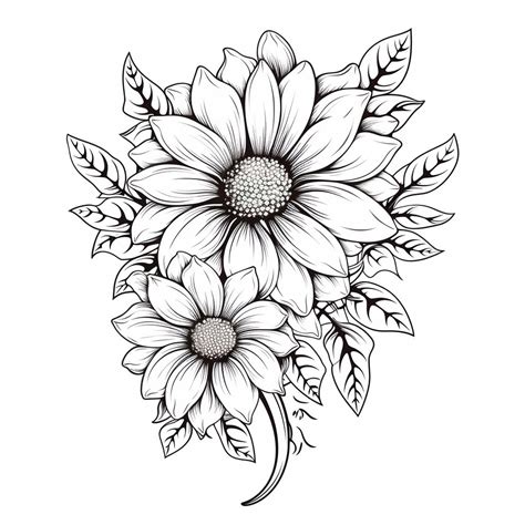 Black And White Sunflower Png Set Of Four Ideas For Creative Designs
