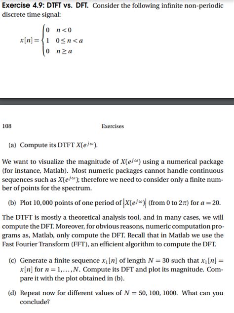 Solved Exercise 49 Dtft Vs Dft Consider The Following
