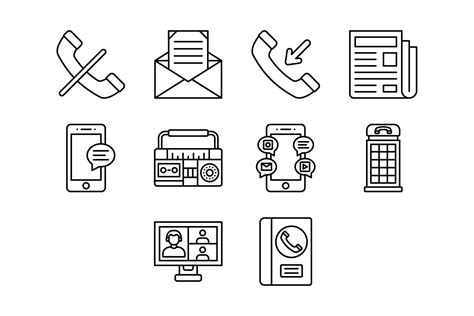 10 Communication Outline Icons Bundle Graphic By Maan Icons · Creative