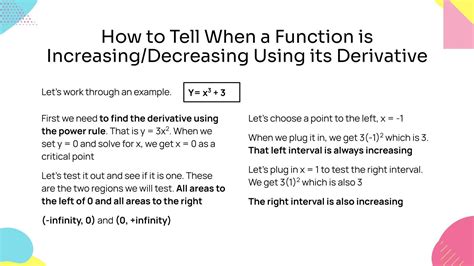 how to tell when a function is increasing decreasing using its derivative
