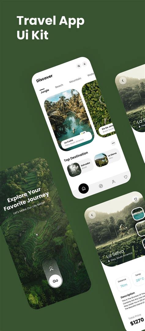 modern travel app travel app ui kit in a clean and minimal modern