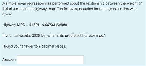 Solved A Simple Linear Regression Was Performed About The Chegg