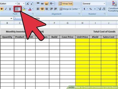 4 Ways To Create An Inventory List In Excel Wikihow