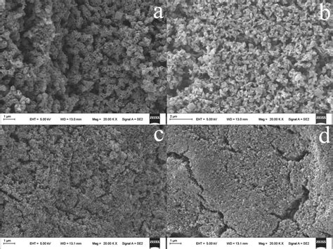 SEM Micrographs Of The TiO NPs Annealed At C A C B Download Scientific