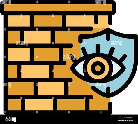 Cyber Firewall Icon Outline Vector Stop Fraud Secure Key Color Flat Stock Vector Image And Art