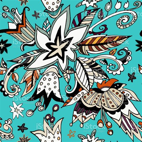 환상적인 꽃 벡터 일러스트 레이 션의 추상 화려한 완벽 한 패턴입니다 밝은 다채로운 원활한 배경 컬렉션입니다 0명에 대한 스톡 벡터 아트 및 기타 이미지 Istock