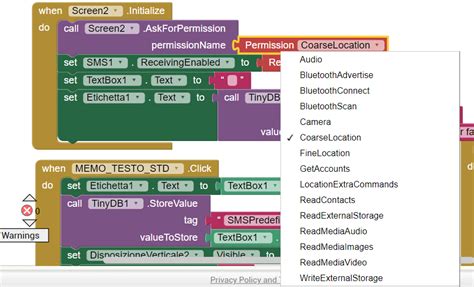 Autorizzazione Receive Sms MIT App Inventor Help MIT App Inventor Community