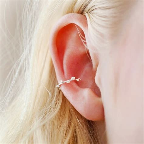 Tiny Rose Ear Cuff In Silver Lisa Angel