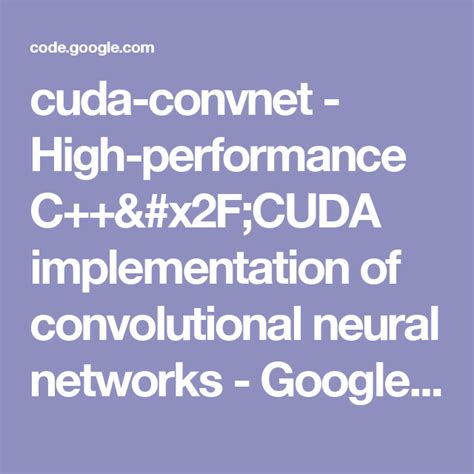 Cuda Convnet High Performance Ccuda Implementation Of