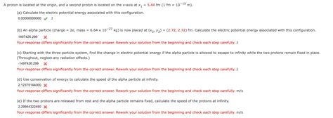 Solved A Proton Is Located At The Origin And A Second Chegg Com