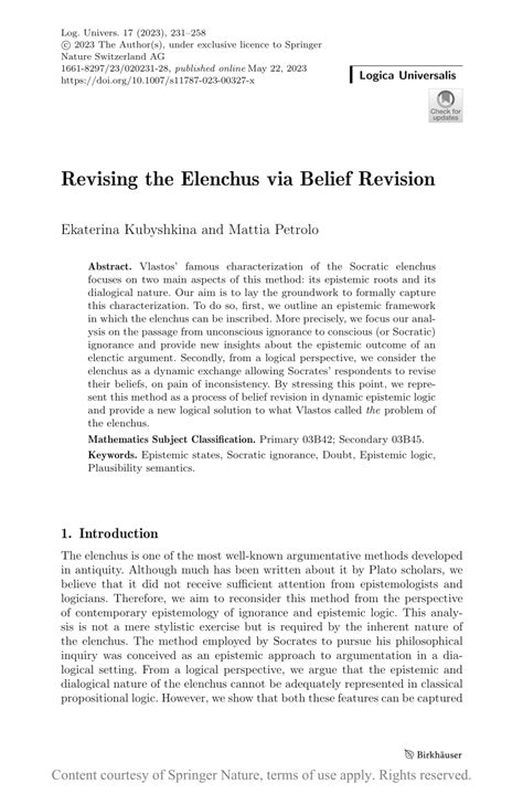 Revising The Elenchus Via Belief Revision