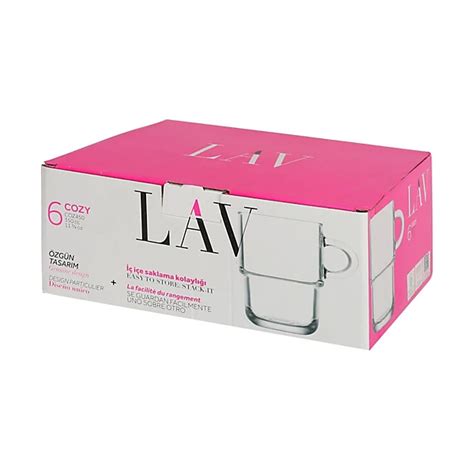 Lav Cozy Stacking Glass Coffee Cups 350ml Pack Of 12