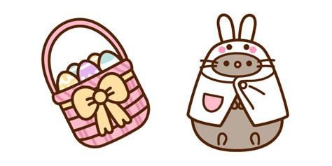 Pusheen Bunny And Easter Basket Cursor Custom Cursor
