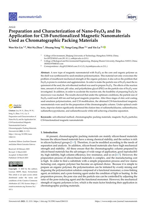 Pdf Preparation And Characterization Of Nano Fe3o4 And Its
