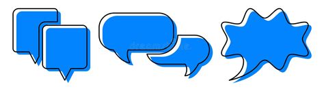 Set of Blue Chat Message Bubbles Vector Icon. Communication Icons. Talk Bubble, Dialog. Web Icon ...