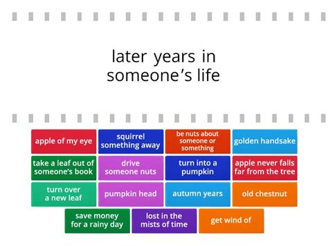 Autumn Idioms Definitions Find The Match