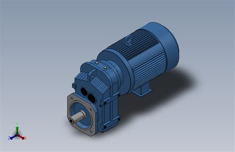 Ff27 B5法兰安装平行轴 斜齿轮减速电机 Ff27 416y012 4p M1 J4 Solidworks 2018模型图纸下载