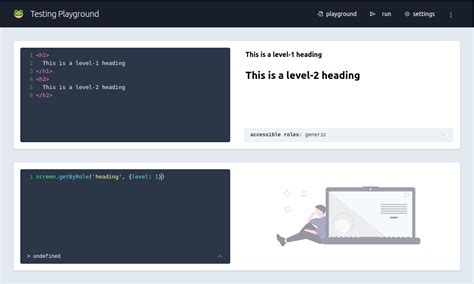 `level` option of getbyrole is not respected in testing playground