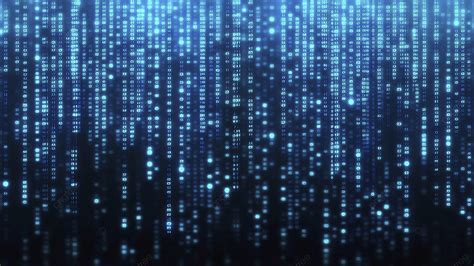 abstract blue digital background with glowing data points and binary