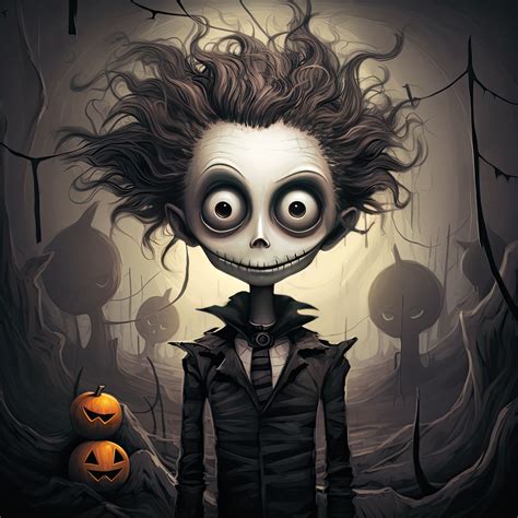 Gothic Tim Burton Style Boy Digital Paper For Cards Etsy Tim