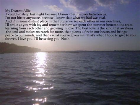 Noahs Letter To Allie In The Notebook