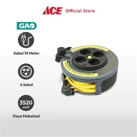 Jual Ace Gao Pro Kabel Roll 10 Mtr Cable Reel Terminal Colokan Listrik Peralatan Elektronik