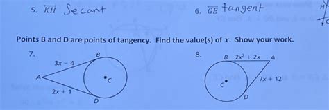 Solved 5 Vector Kh 6 Vector Ge Points B And D Are Points Of Tangency