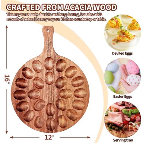 Latitude Run® 24 Holes Deviled Egg Trayround Deviled Egg Holder For