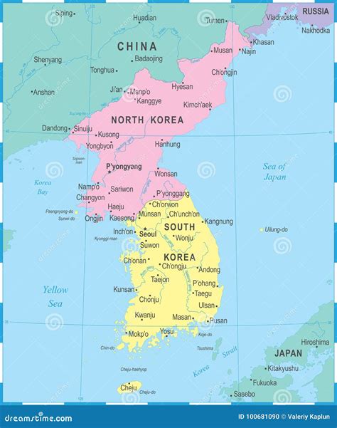 Political Map Of Korean Peninsula South Korea Provinces Map Akapv