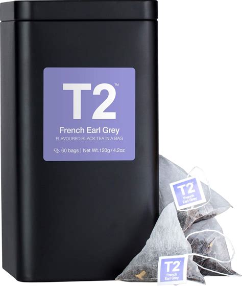 T2 Tea French Earl Grey Tea Bags Tin Fine Black Tea With Bergamot And
