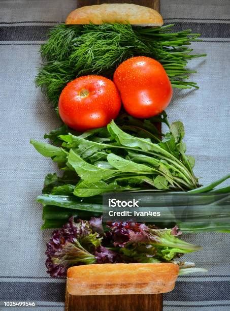 신선한 수 분이 많은 채소와 야채 빵 녹색 양파 토마토 Arugula 상 추 샌드위치에 대 한 딜 갈색에 대한 스톡 사진 및 기타 이미지 Istock