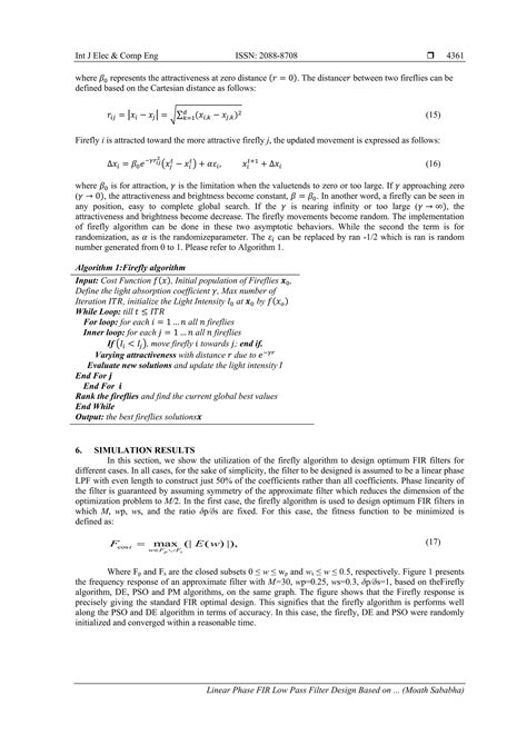 Linear Phase Fir Low Pass Filter Design Based On Firefly Algorithm Pdf