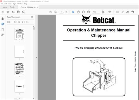Bobcat Wc 8b Chipper Operation And Maintenance Manual Operation