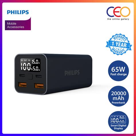 Philips W Power Bank Mah Fast Charge With Smart Digital Display Powerbank For Samsung