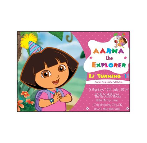 Dora The Explorer Theme Invitations Dora The Explorer Invites Pretty Ur Party