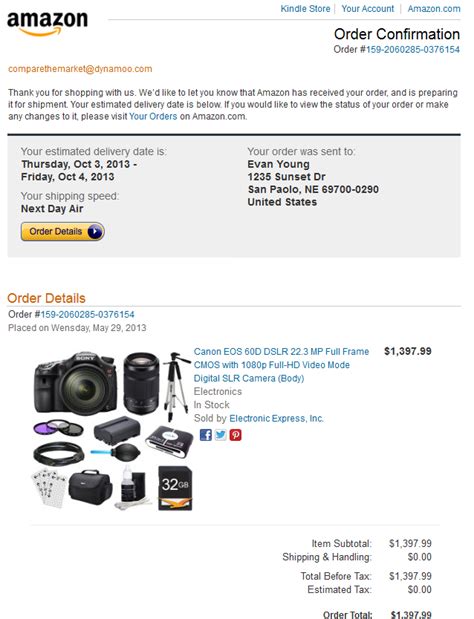 Dynamoo S Blog Fake Amazon Spam Uses Email Address Harvested From Comparethemarket Com