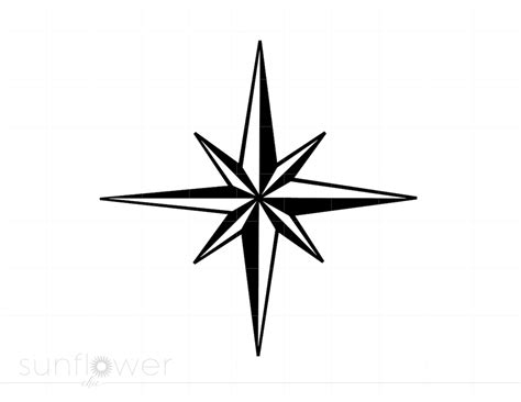 Compass Star Svg Compass Star Clipart Nautical Compass Star Svg 
