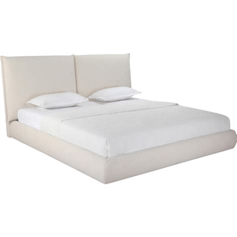 Whiteline Bk2011f Bei Eric Split Headboard King Bed In Beige Fabric