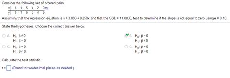 Solved Consider The Following Set Of Ordered Pairs