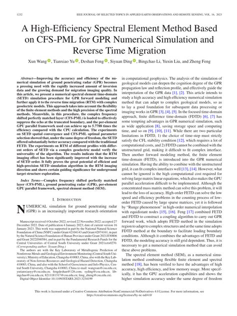Pdf A High Efficiency Spectral Element Method Based On Cfs Pml For
