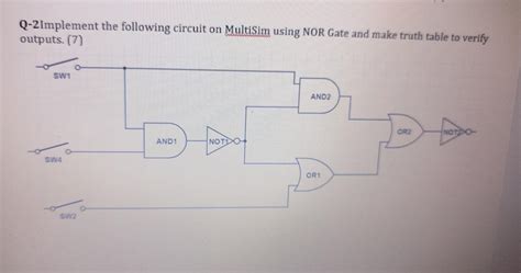 solved q 2implement the following circuit on multisim using