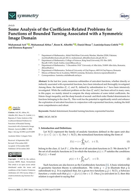 pdf some analysis of the coefficient related problems for functions