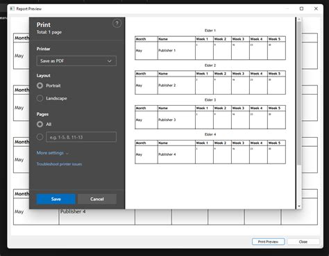 Unable To Save As Pdf From The Print Preview Window When App Has
