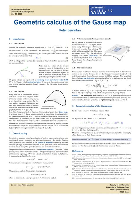 Pdf Geometric Calculus Of The Gauss Map