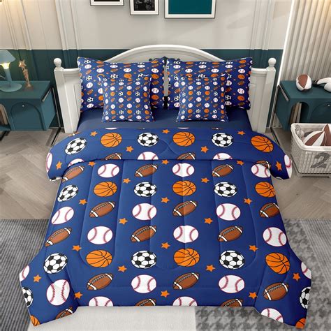 Homewish Ball Sport Lovers 7 Piece Twin Bedding Setsbasketball