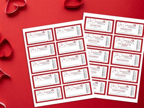 Sex Coupons Printable Love Coupons 40 Naughty Coupon For Couples