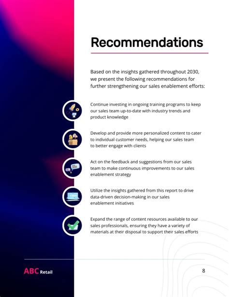 Ecommerce Sales Enablement Report Template Visme