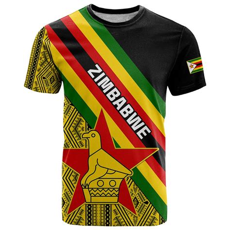 Namishirt Zimbabwe T Shirt African Pattern With Flag Style Namishirt