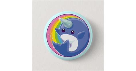 Kawaii Narwhal Pinback Button Zazzle