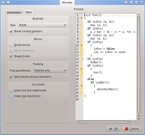 Customizing Code Indentation